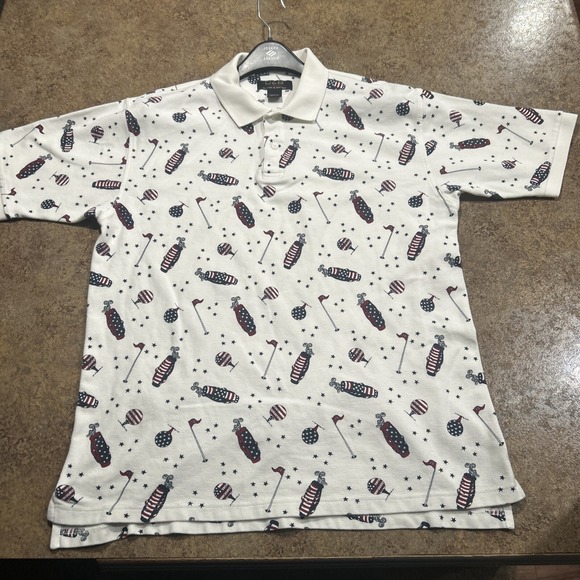 Shirts | Vintage 9s Cb Sport American Flag Golf Polo Shirt Adult Large ...